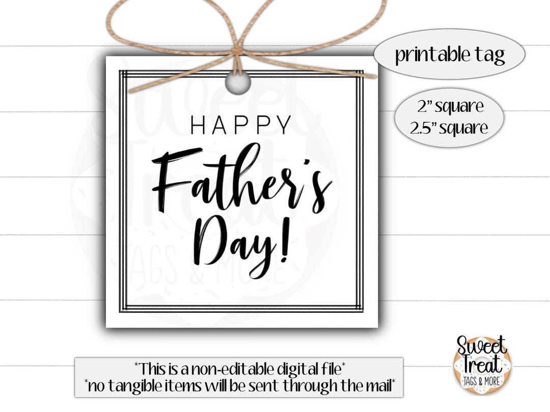 Printable Father's Day Gift Tag - Father's Day Treat Tag - Father's Day ...