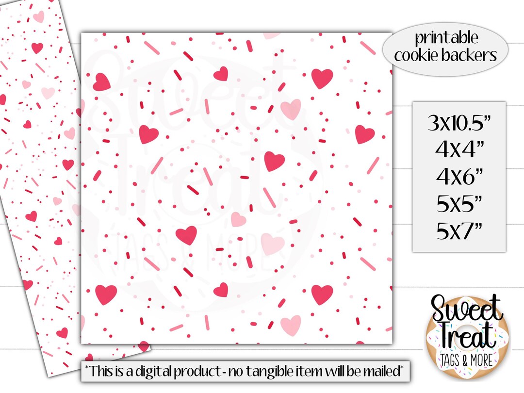 Printable Valentine's Day Backers - Sprinkles and Hearts Cookie Box ...