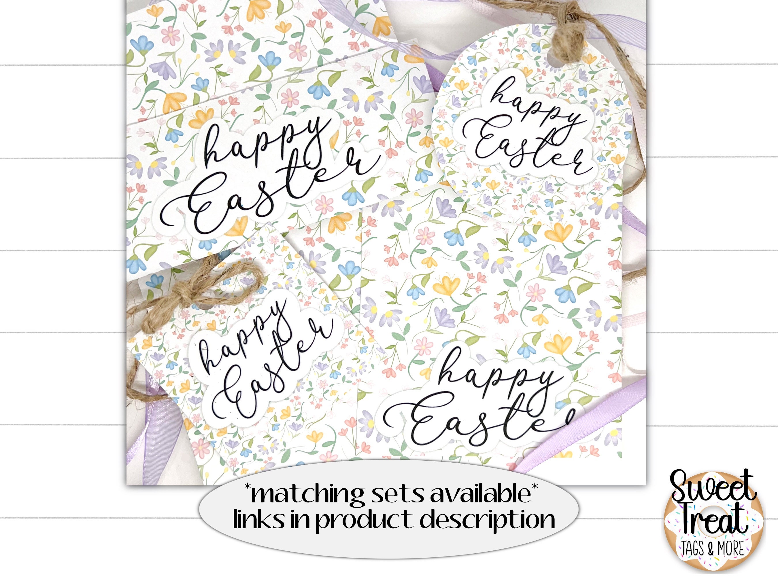 Printable Easter Cookie Topper Set - Happy Easter -spring Florals ...