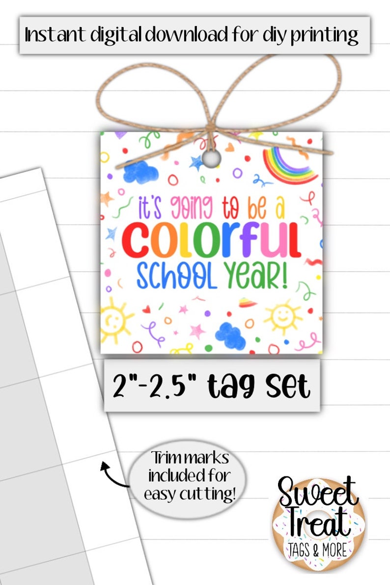 Printable Back to School Tag Back to School Cookie Tag Back to School ...
