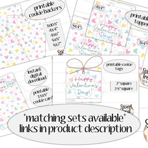 Printable Valentines Day Cookie Card 5x7 Happy Valentine's Day 5x7 ...