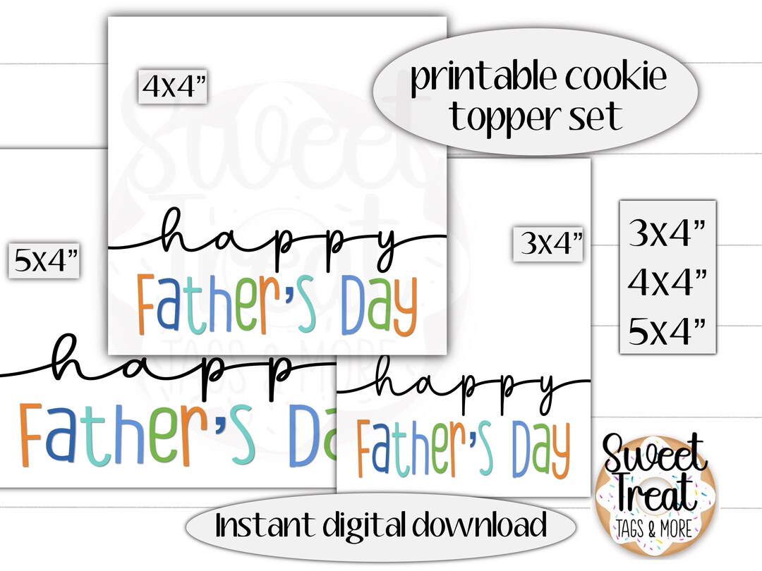 Printable Father's Day Cookie Topper - Happy Father's Day - Father's ...