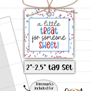 Printable 4th of July Gift Tag -2"- 2.5"- Treat for Someone Sweet ...