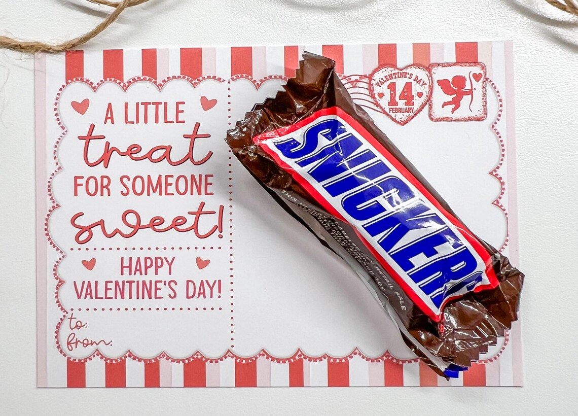 Printable Valentine’s Day Cookie Card - 3.5x5 Valentine Favor Tag for ...