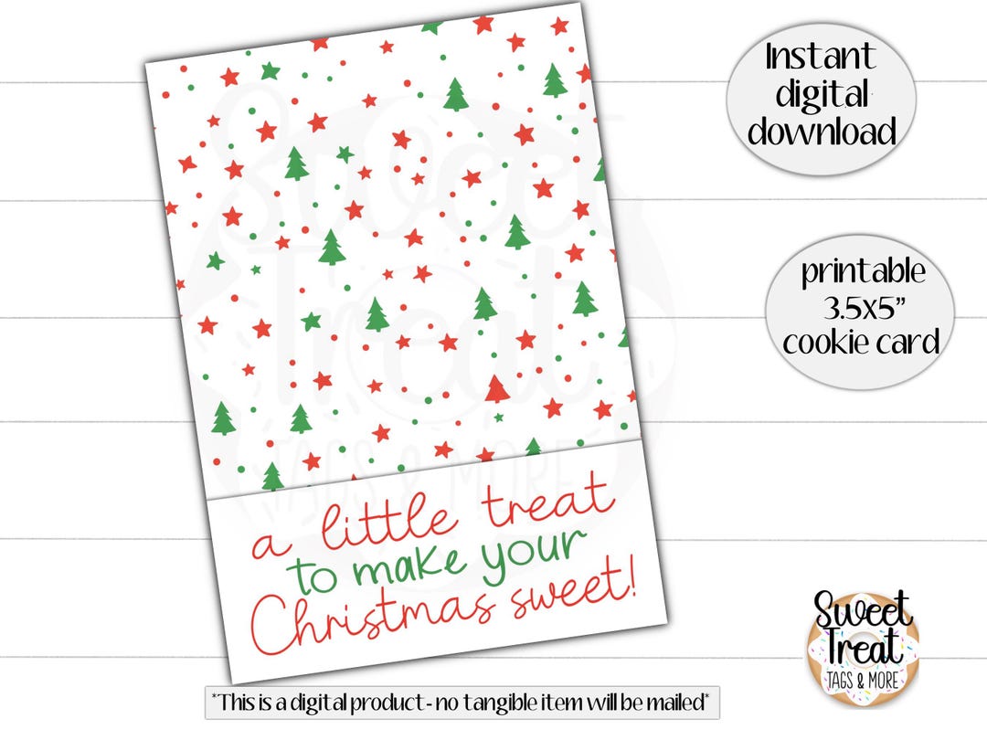 Printable Christmas Cookie Card - a Little Treat to Make Your Christmas ...