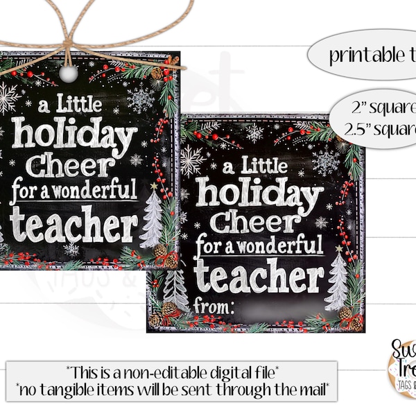 Teacher Christmas Tags - Etsy