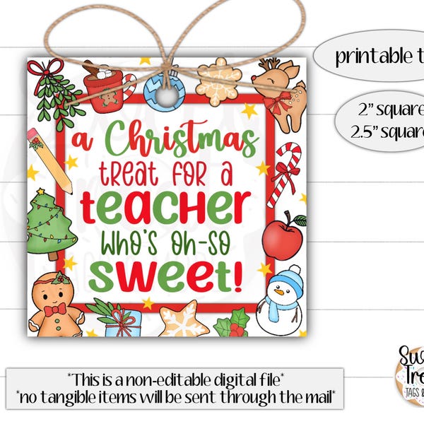 Teacher Christmas Tags - Etsy