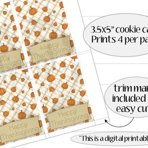 Printable Thanksgiving Cookie Card - Happy Thanksgiving Pumpkin Cookie ...