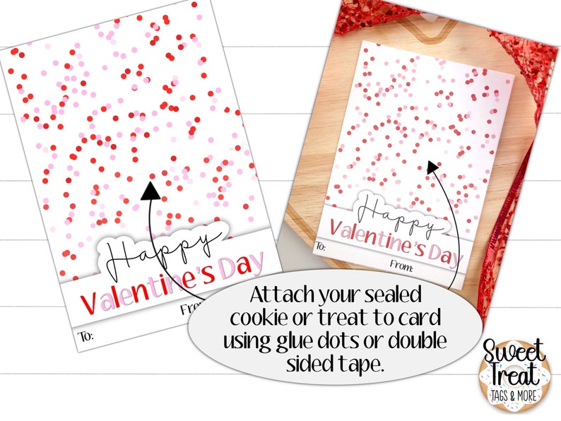 Printable Valentines Day Cookie Card - Happy Valentine's Day - 3.5x5 ...