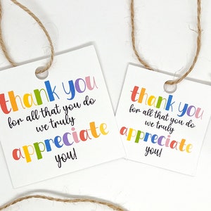 Printable Appreciation Gift Tag - 2"-2.5" Thank You for All That You Do ...