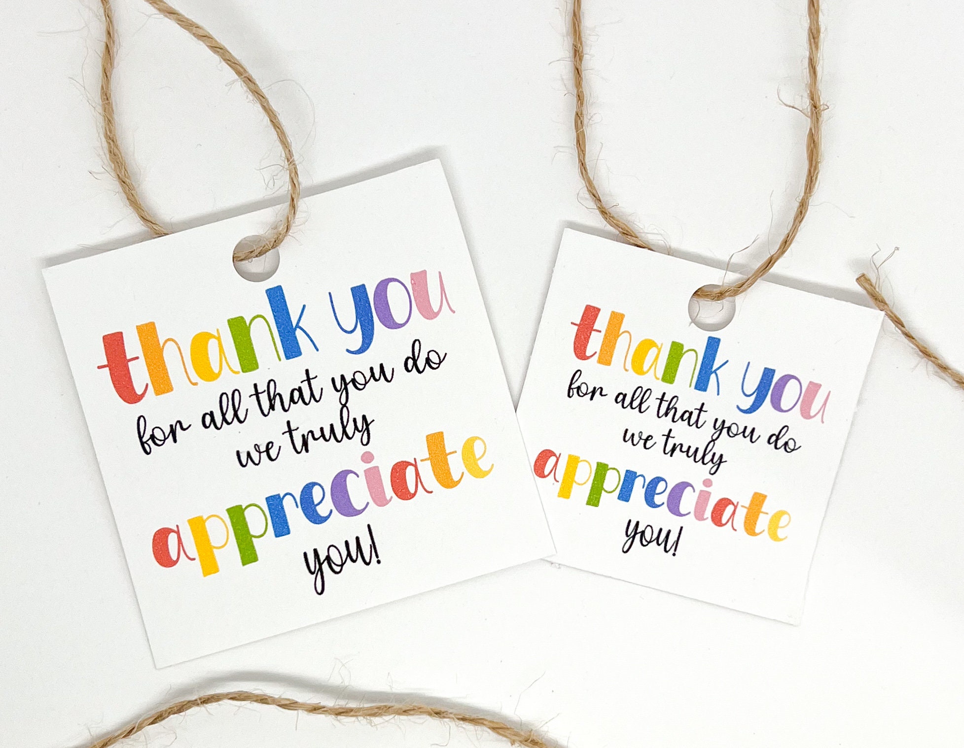 Printable Appreciation Gift Tag - 2"-2.5" Thank You for All That You Do ...