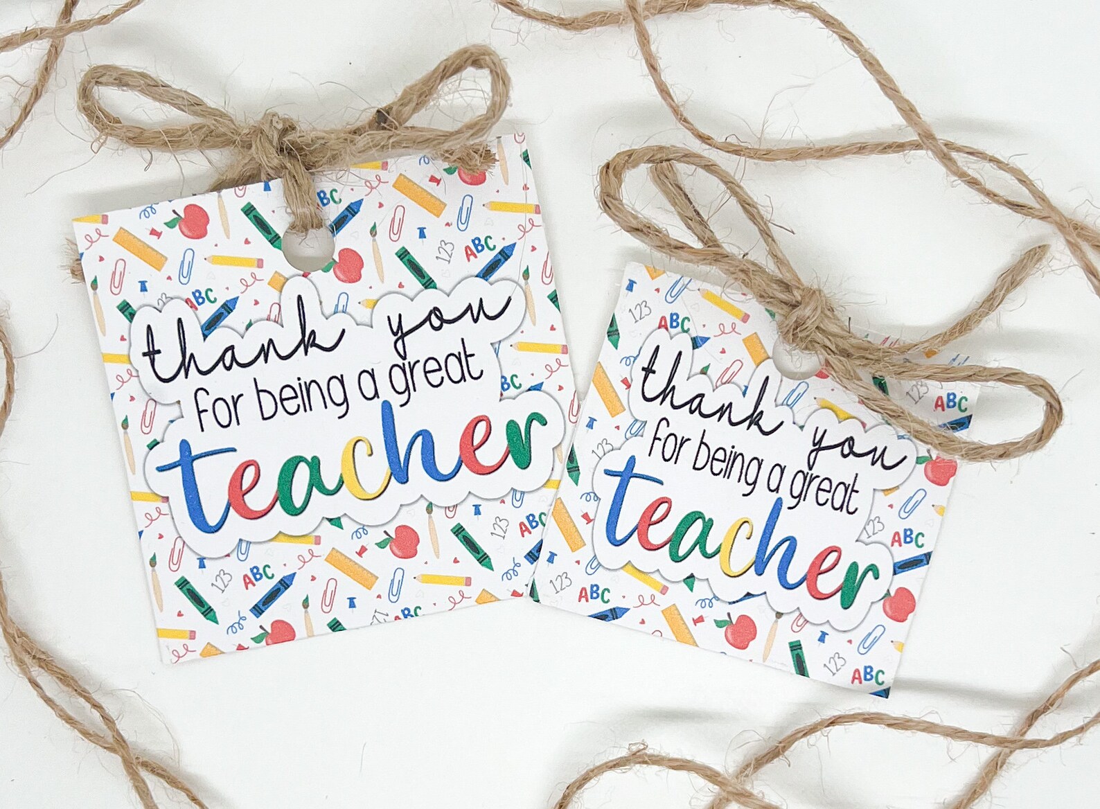 Printable Teacher Appreciation Gift Tag Thank You for Being a Great ...