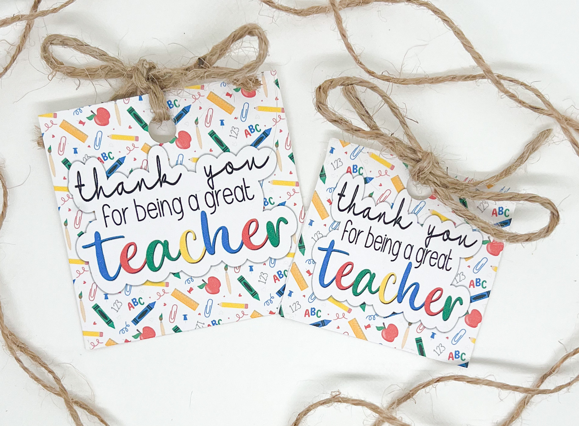Printable Teacher Appreciation Gift Tag Thank You for Being a Great ...