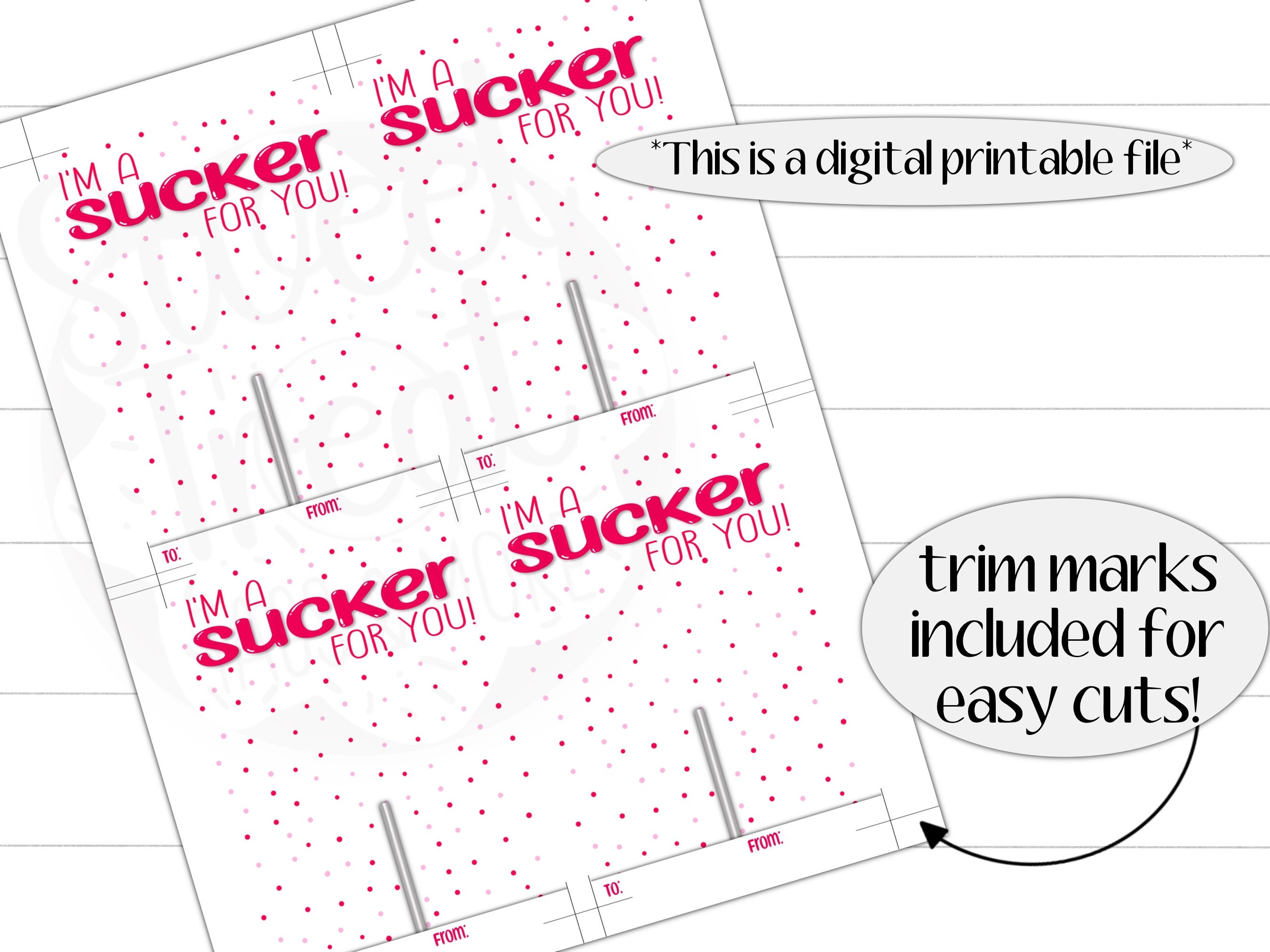 Printable Valentines Day Cookie Card - Happy Valentine's Day - 3.5x5" I ...