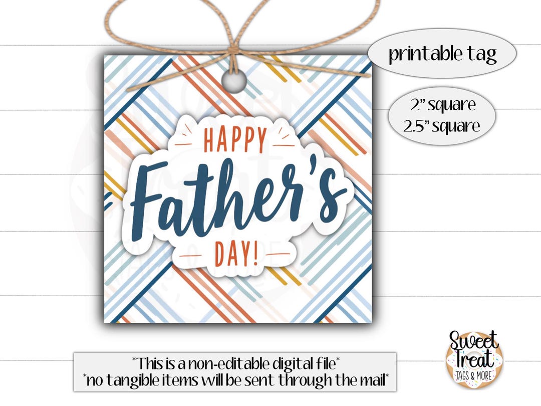 Printable Father's Day Gift Tag - Father's Day Treat Tag - Father's Day ...