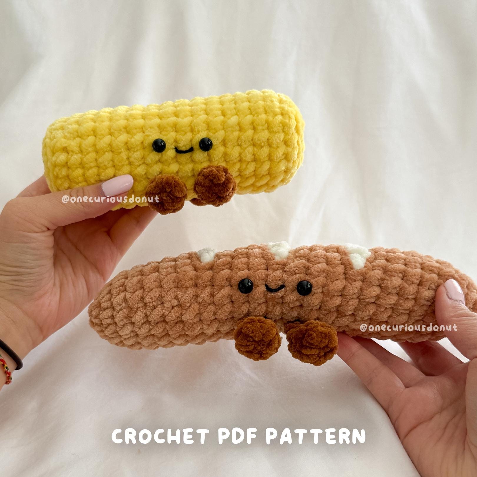 Baguette & Butter Crochet Pattern, PDF, Crochet Baguette, Butter, Bread ...