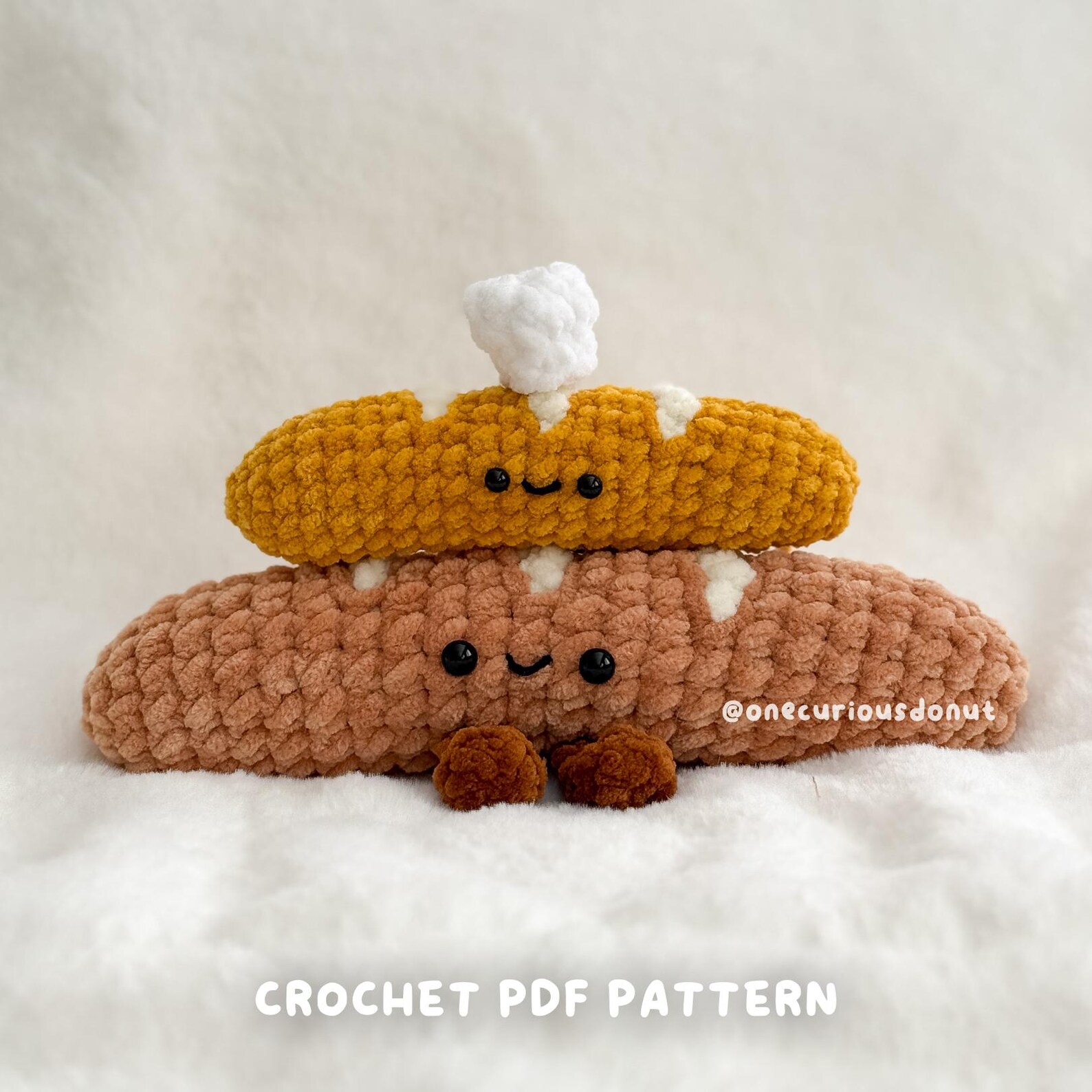 Baguette & Butter Crochet Pattern, PDF, Crochet Baguette, Butter, Bread ...