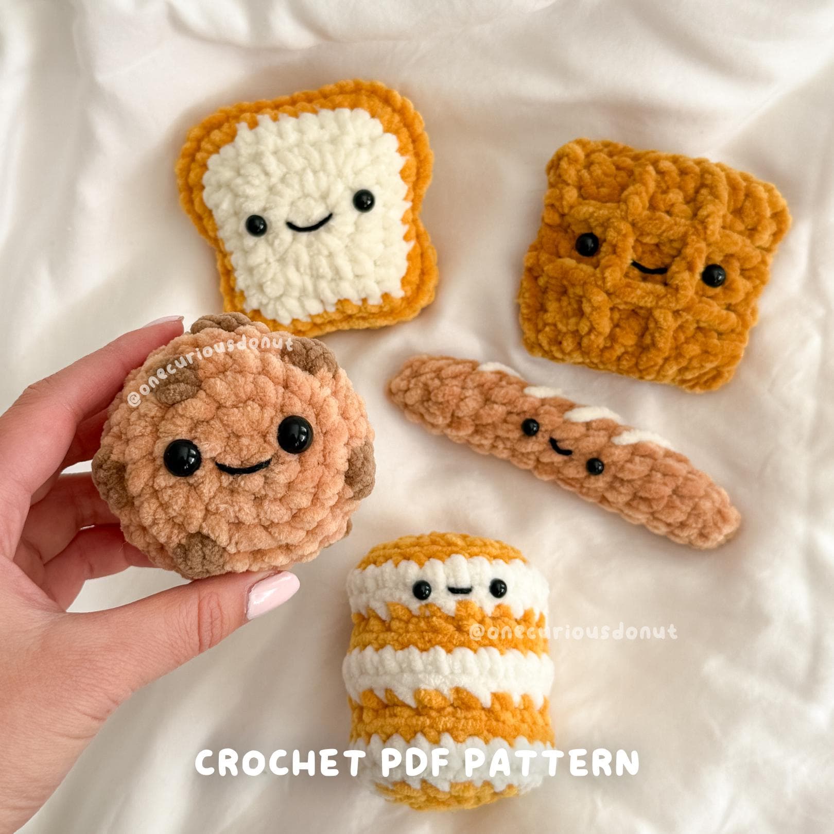 5 in 1 Mini Bakers SET, Crochet Pattern, PDF, Crochet Bread, Pancake ...