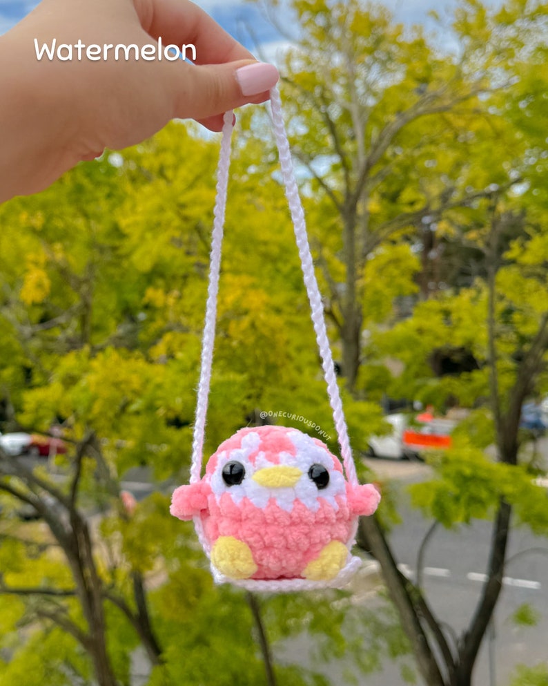 Crochet Penguin SWING, Car Hanger, Mirror Accessory - Etsy