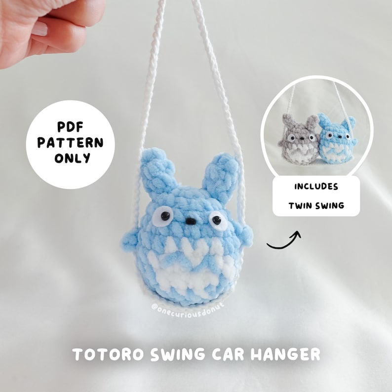2 in 1 PDF Totoro Swing Crochet Pattern, Ghibli Car Hanger, Single ...