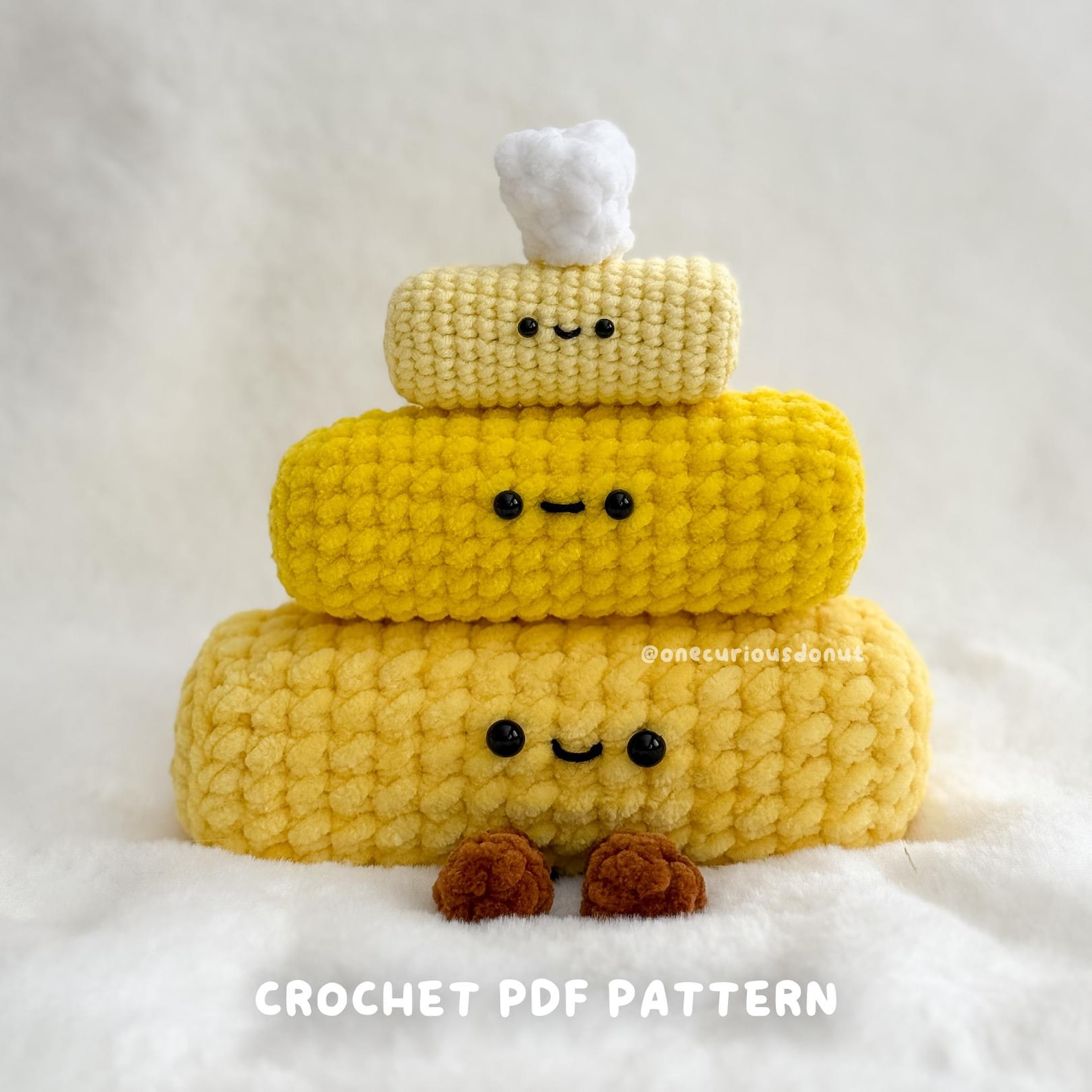 Baguette & Butter Crochet Pattern, PDF, Crochet Baguette, Butter, Bread ...