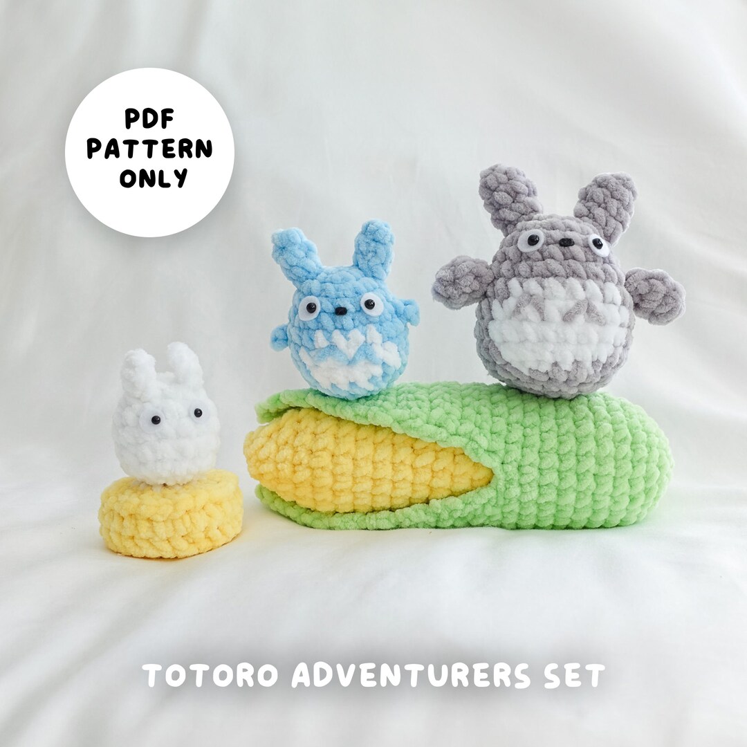 3 in 1 PDF Totoro Crochet Pattern CORN Bundle, Ghibli, Totoro, Chibi ...