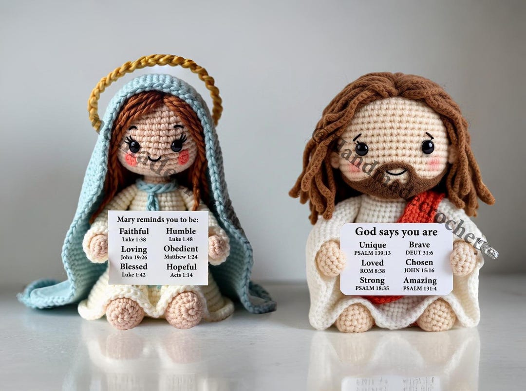 Crochet Mother Mary & Jesus Dolls Set | Faith-inspired Handmade Crochet ...