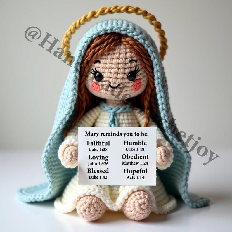 Amigurumi Crochet Mother Mary Doll | Handcrafted Religious Figurine ...