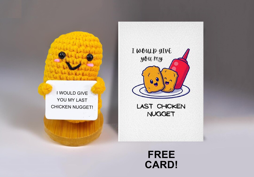 Handmade Crochet Chicken Nugget, Cute Desk Decor for Best Friend ...