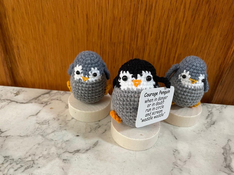 Handmade Crochet Penguin Family Set - Inspirational Gift With Message ...