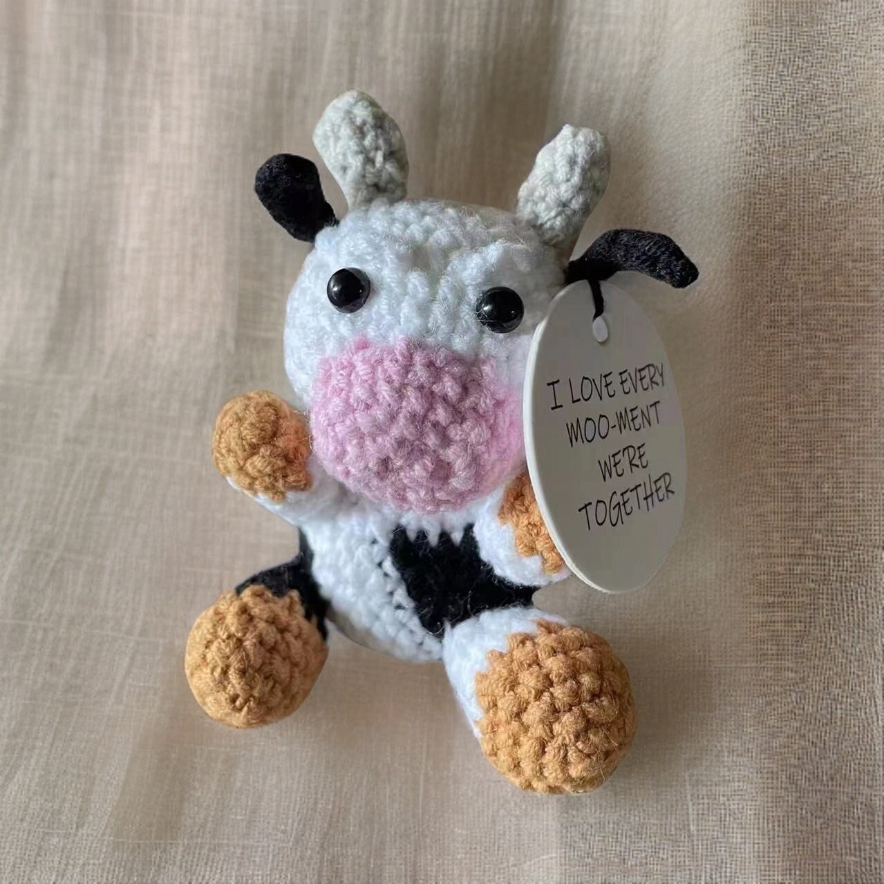 Lovely Crochet Cow Toy With Greeting Card | Positive Vibes | Couples ...