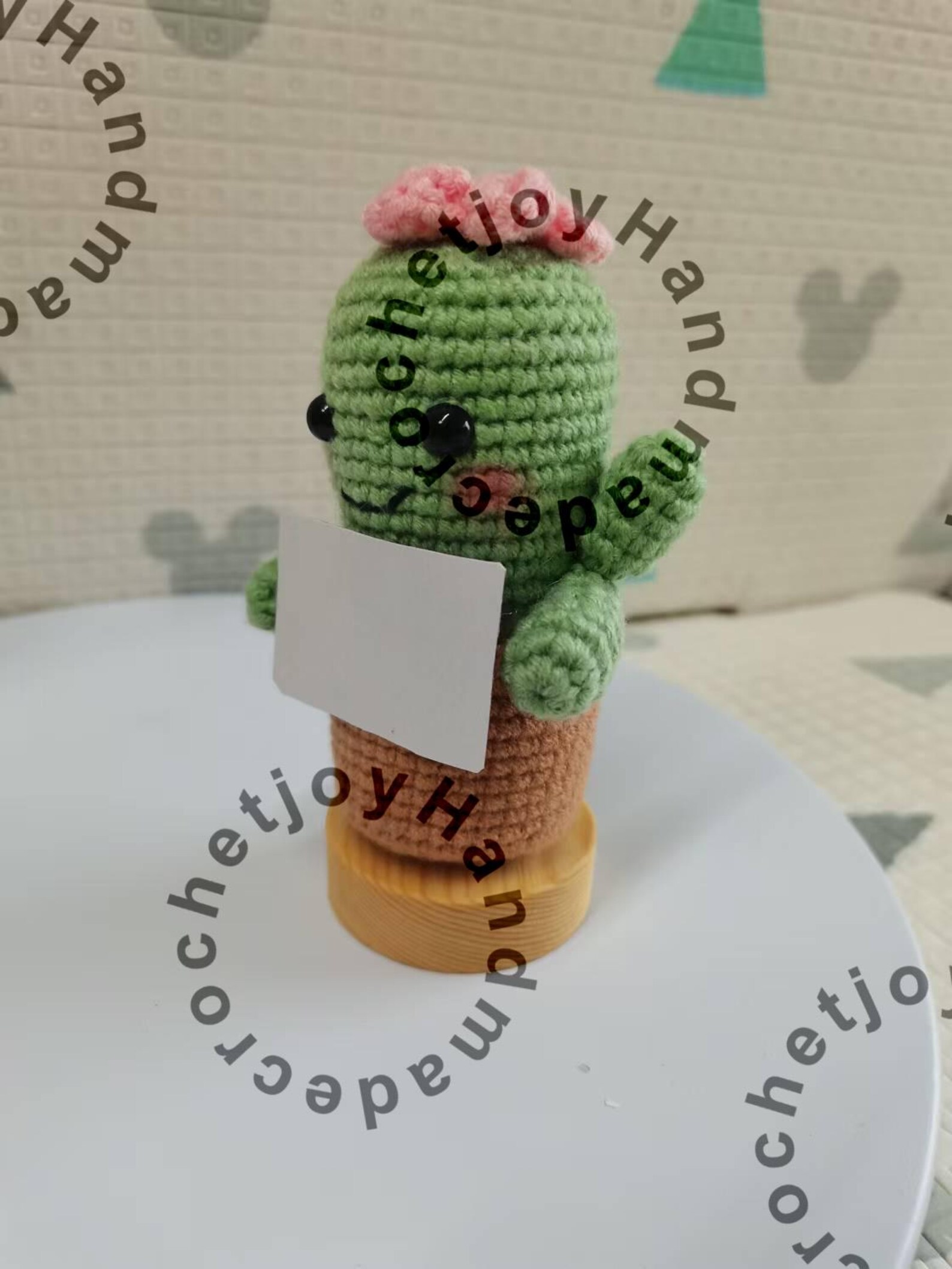 Handmade Crochet Cactus With Inspirational Message Card, Positive Desk ...