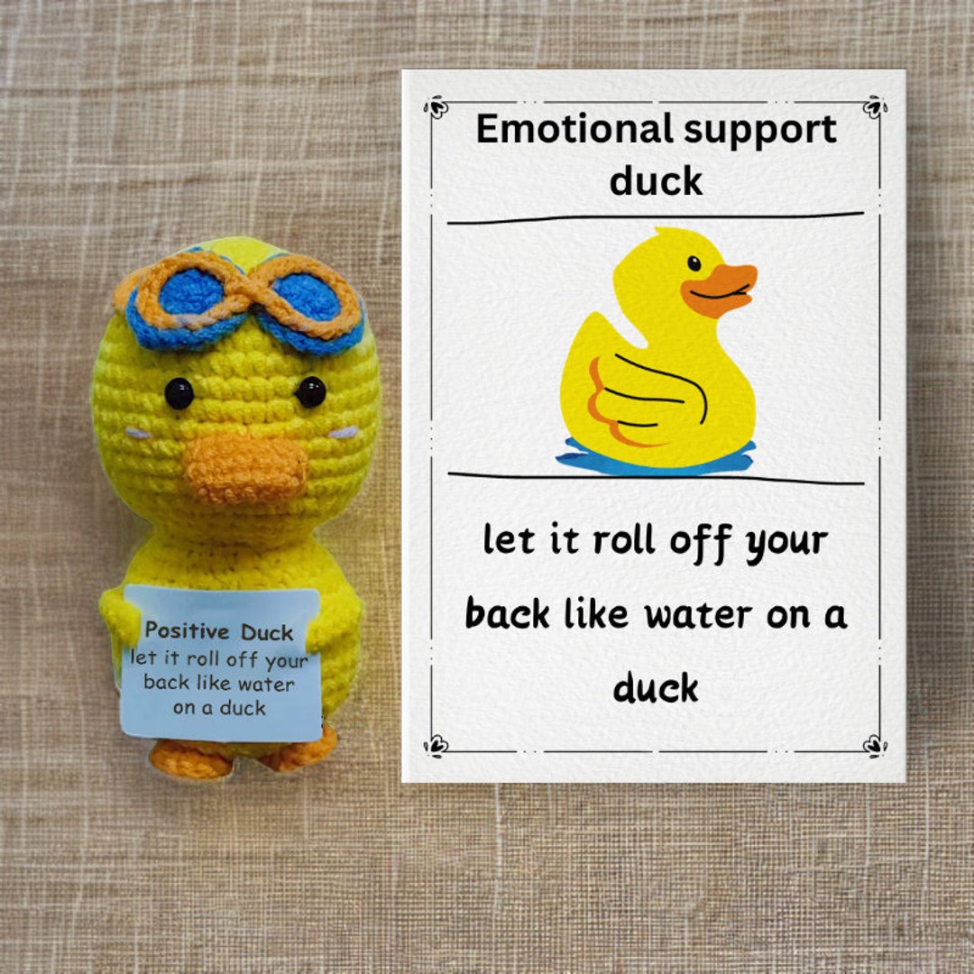 Crochet Yellow Duck With Sunglasses and Heartfelt Message Card ...