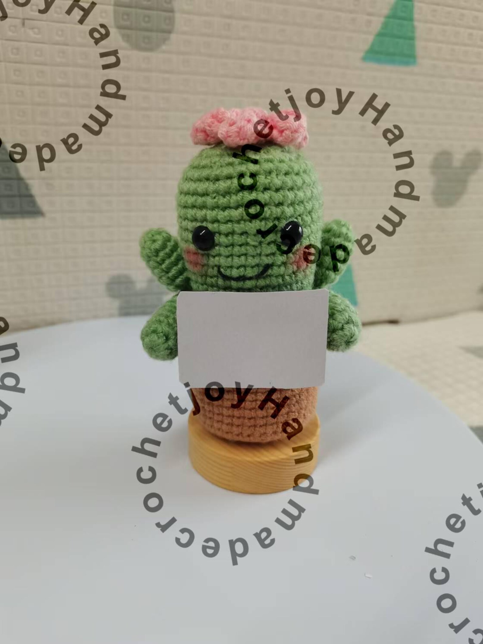 Handmade Crochet Cactus With Inspirational Message Card, Positive Desk ...