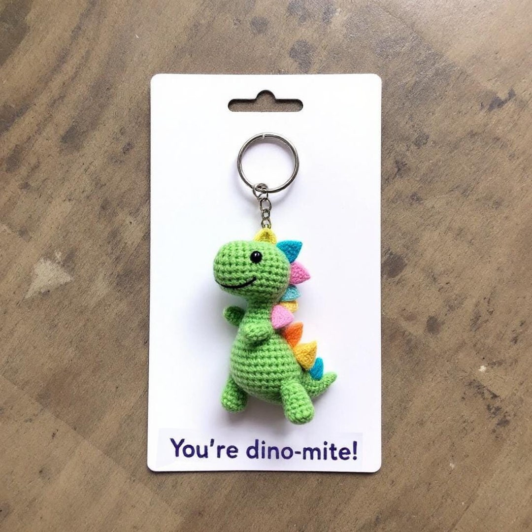 Tiny Dinosaur Crochet Keychain, Cute T-rex Keychain, Adorable ...