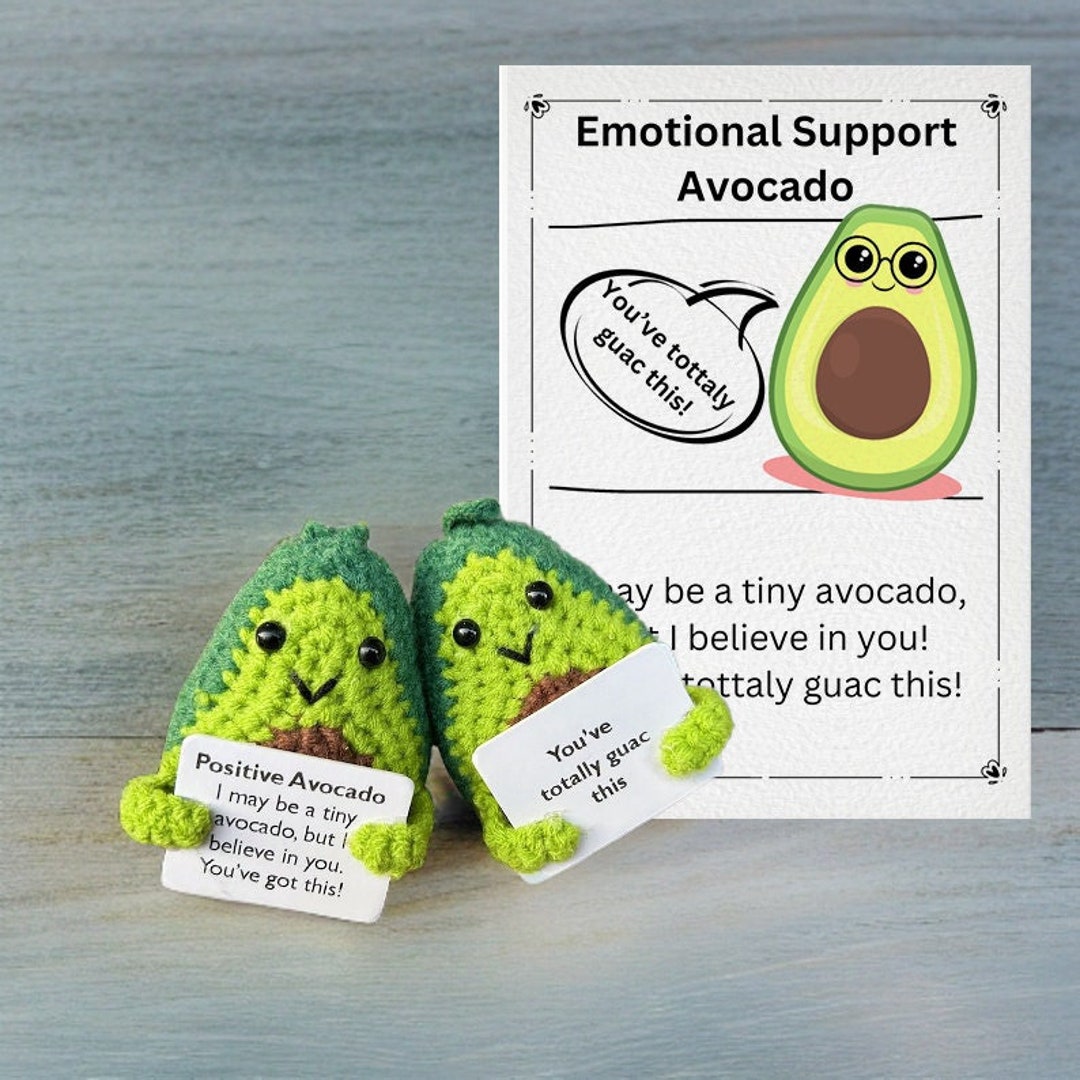 Handmade Crochet Avocado Desk Decor - Motivational Gift for Office ...
