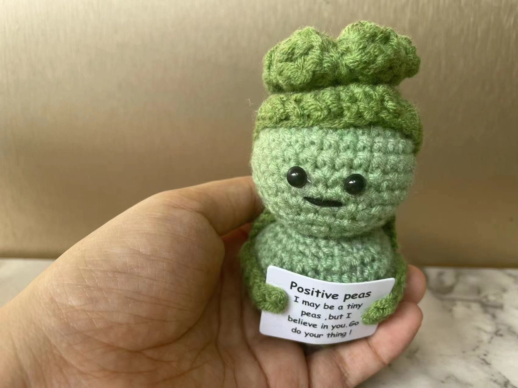 Emotional Support Peas, Motivational Gift, Affirmation Crochet Toy ...