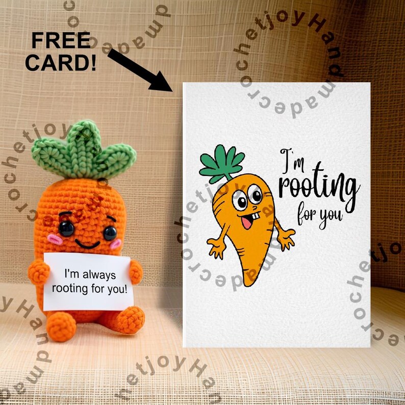Crochet Caring Carrot Gift, Always Rooting for You, Smiling Crochet ...