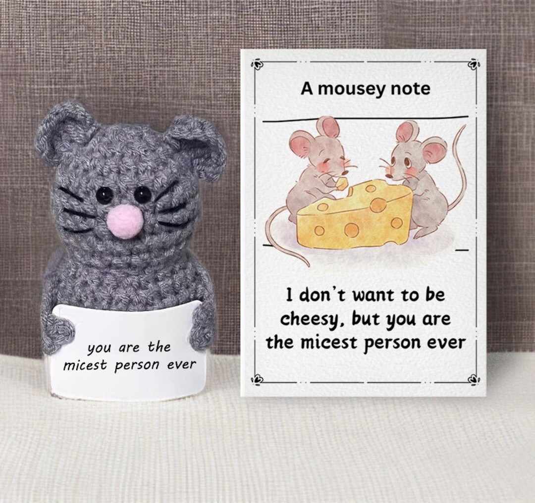 Crochet Mice With Heartwarming Message Card Share Love and - Etsy