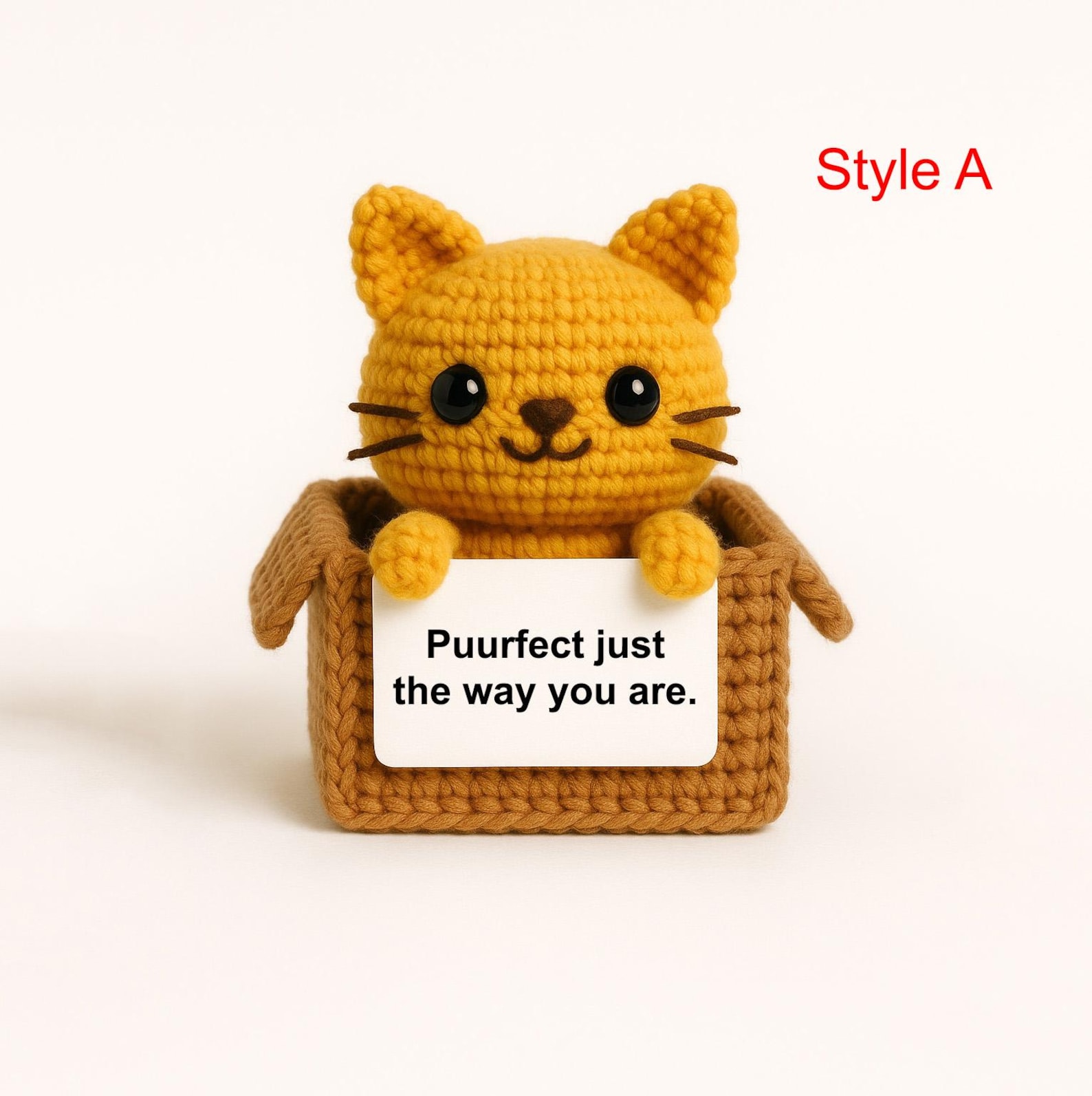 Crochet Cat Plush L Amigurumi Toy L Mental Health Gift L Emotional ...