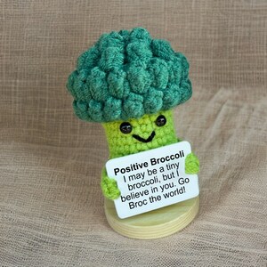 Personalized Crochet Broccoli Table Ornament With Positive Quote ...