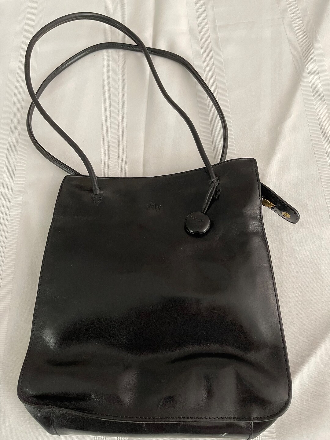 Vintage Monsac MW Black Fine Leather Shoulder Bag-barely Used-excellent ...