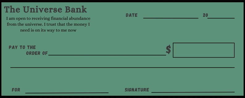 Financial Abundance Universe Bank for Manifesting Money & Freedom - Etsy