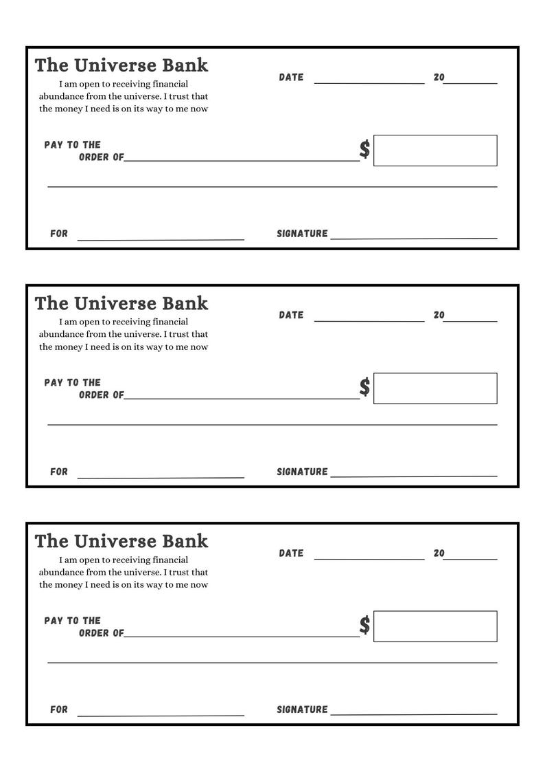 Financial Abundance Universe Bank for Manifesting Money & Freedom - Etsy