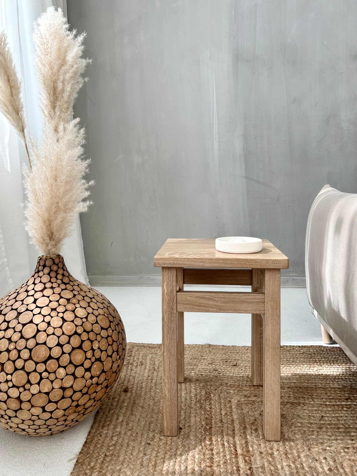 Solid Oak Stool - Etsy