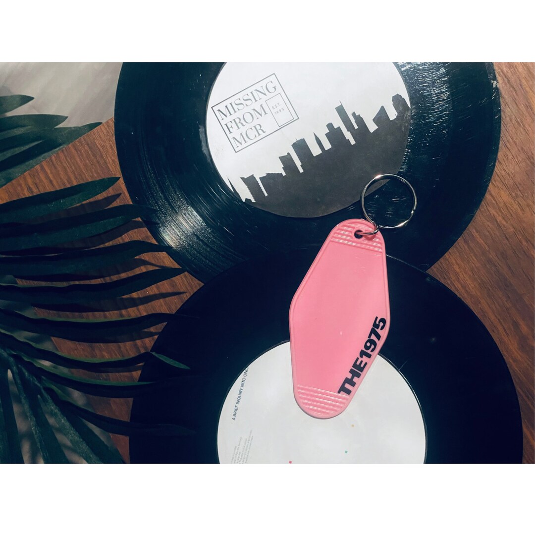 The 1975 Small Logo Key Chain Black and Pink - Etsy