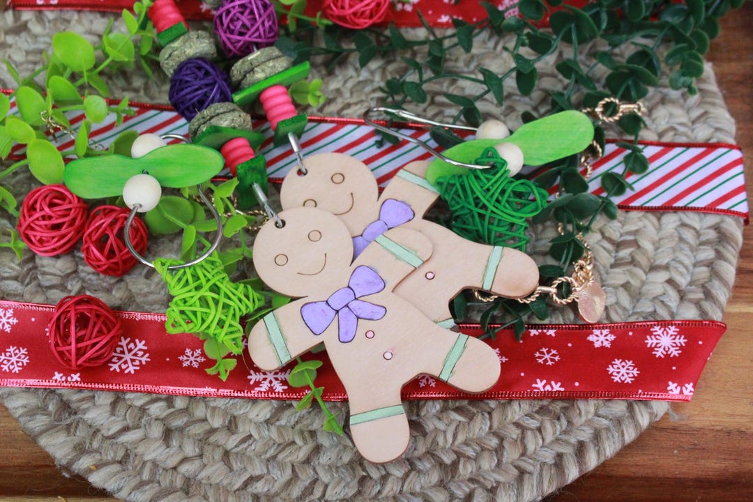 Gingerbread Man Toy - Hanging Ginger • Toy for Rabbits, Guinea Pig ...