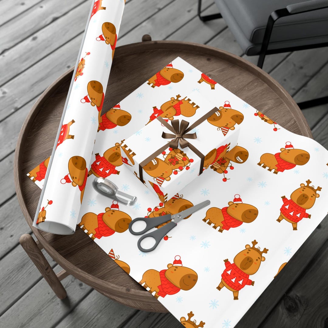 Wrapping Paper: Cute Festival Capybaras, Gift Wrap for Birthday ...