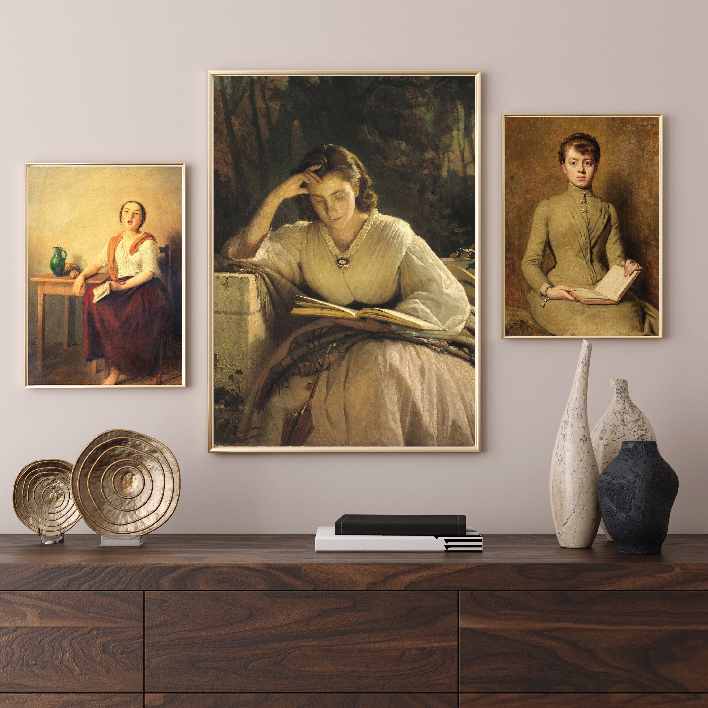Light Academia Style Classic Art Print Vintage Portrait Painting Woman ...
