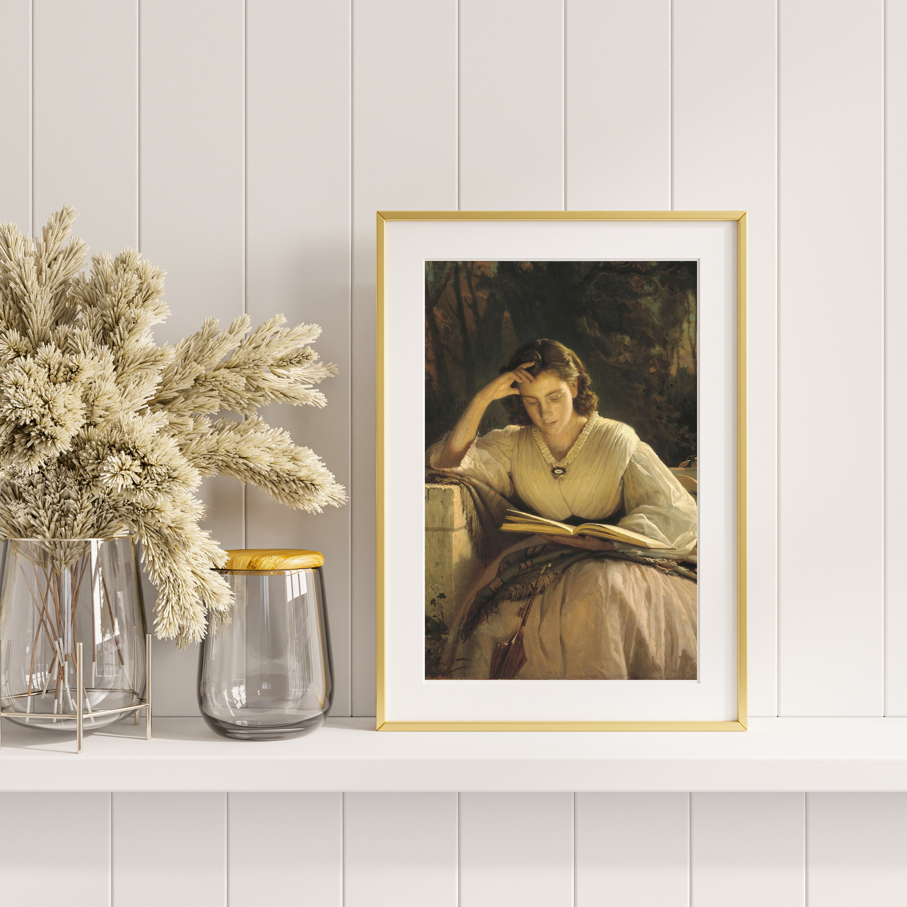 Light Academia Style Classic Art Print Vintage Portrait Painting Woman ...